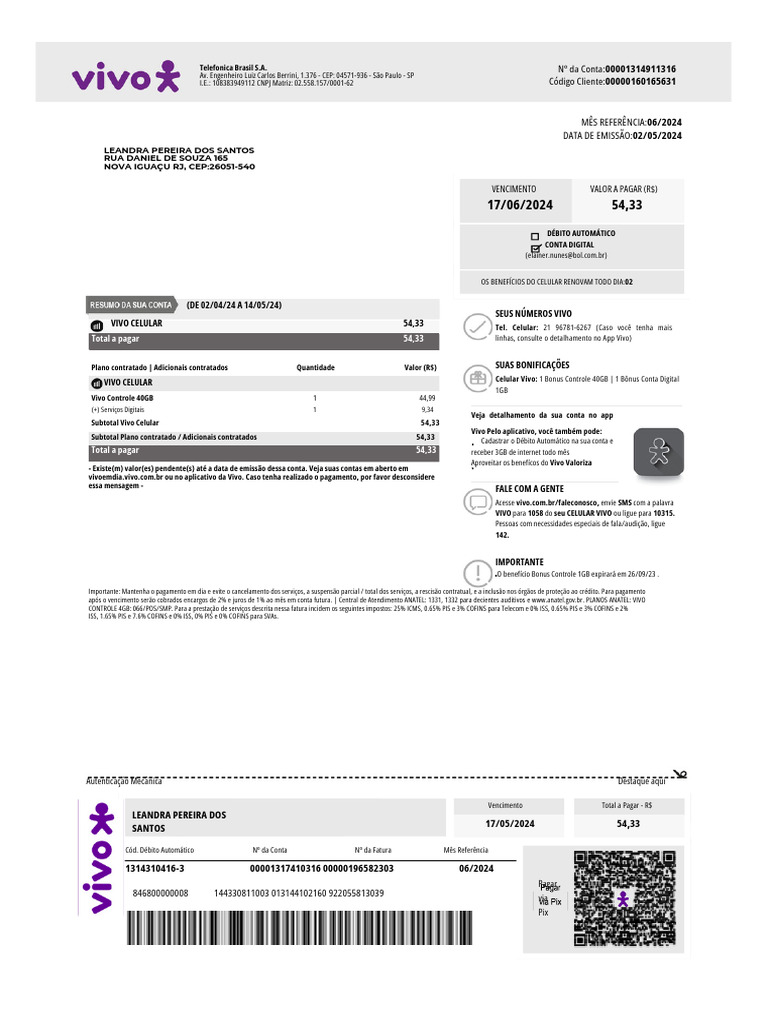 Conta Vivo | PDF