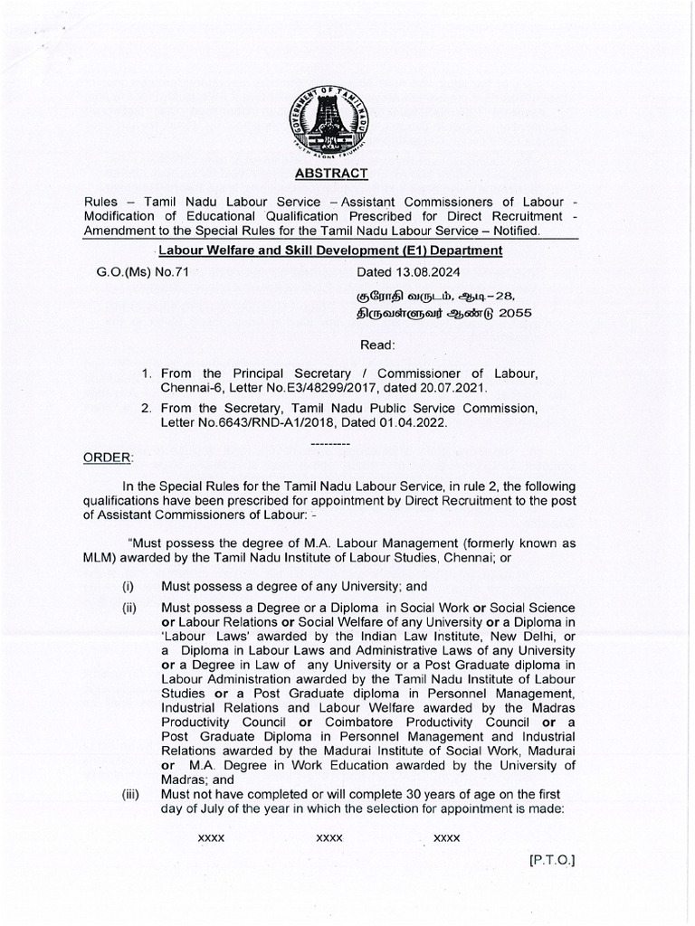 G.O. Ms. (No.) 71 | PDF