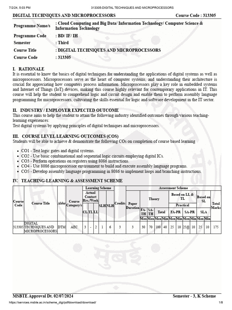 Digital Techniques and Microprocessors | PDF