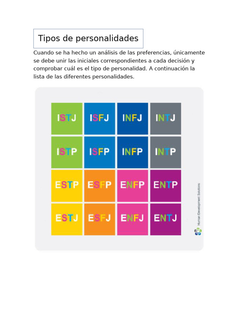 Tipos de Personalidades | PDF