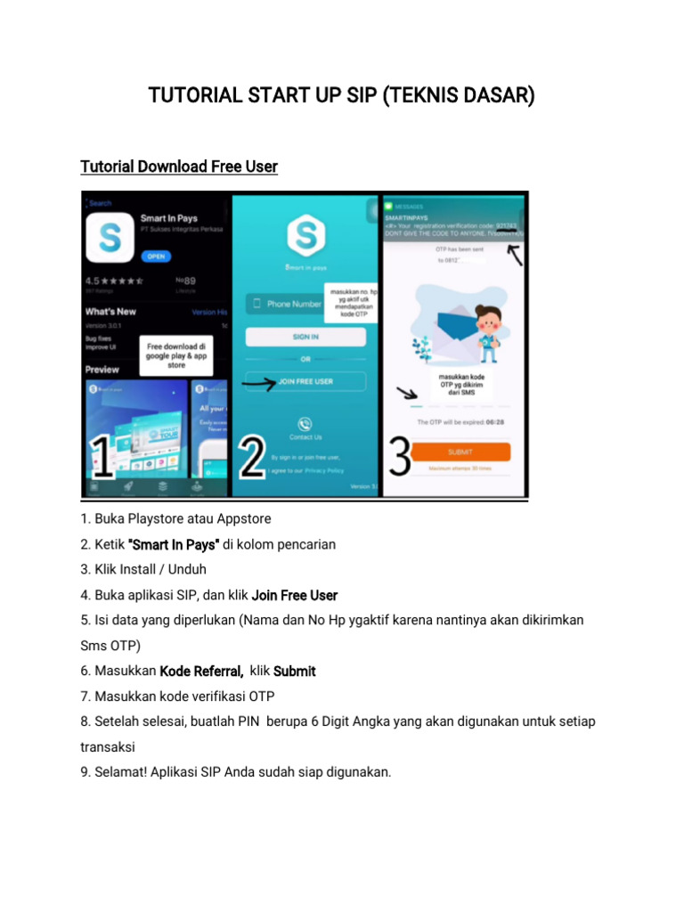Tutorial Start Up Sip (Edit) | PDF