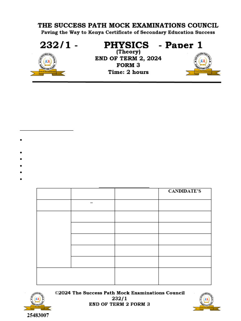 Physics PP1 F3 T2 2024 | PDF | Gases | Liquids