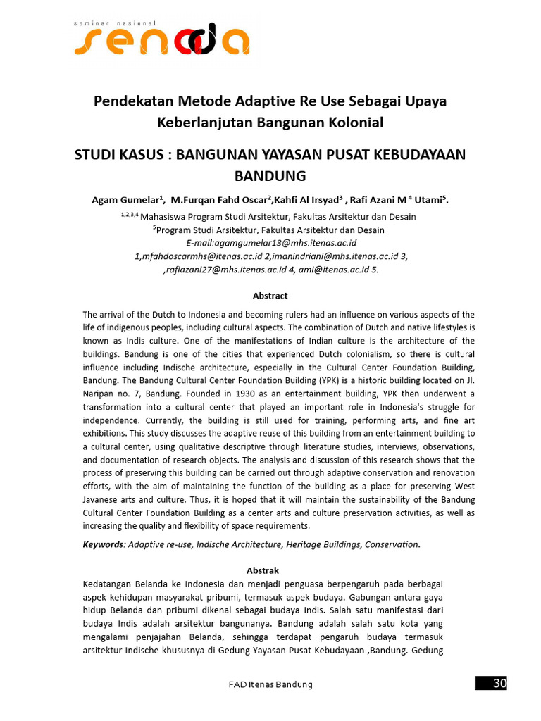 Pendekatan Metode Adaptive Re Use Sebagai Upaya Keberlanjutan Bangunan ... Pendekatan Metode Adaptive Re Use Sebagai Upaya Keberlanjutan Bangunan ...