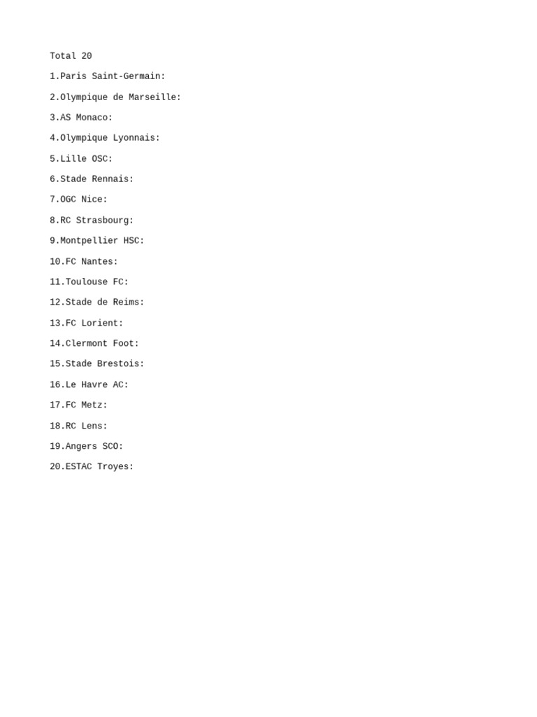 Liga Francesa | PDF