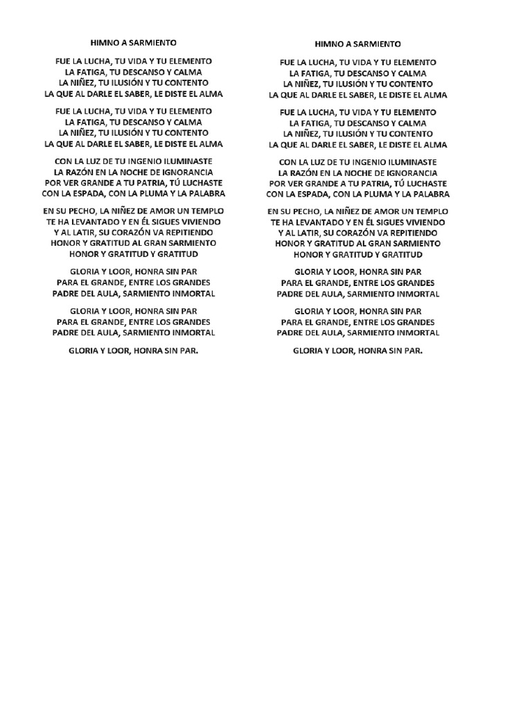 HIMNO A SARMIENTO (3) | PDF