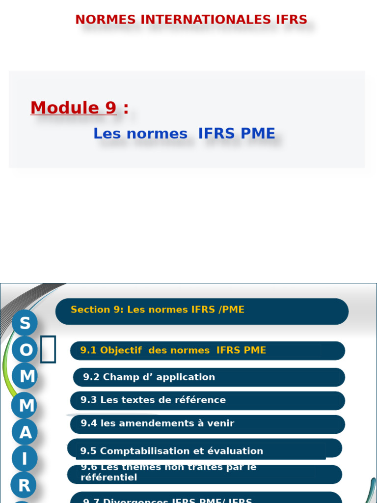 IFRS Module 9 PRESENTATION DES NORMES IFRS POUR PME | PDF