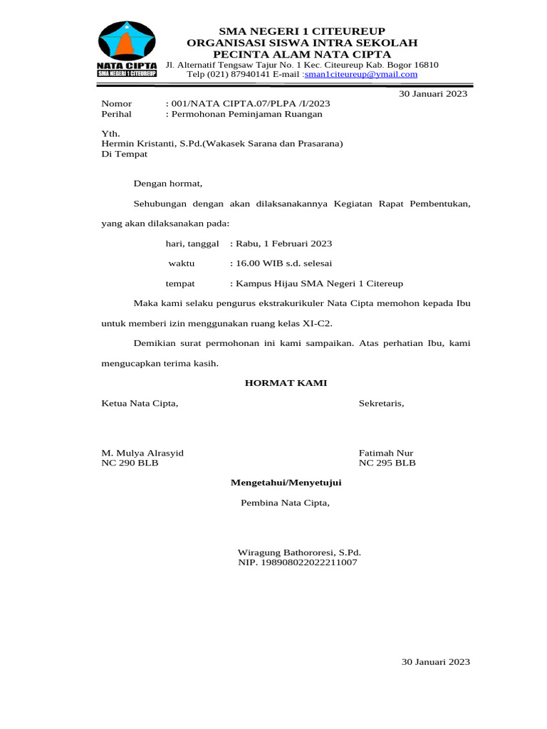 Surat Plpa BLB 22 | PDF