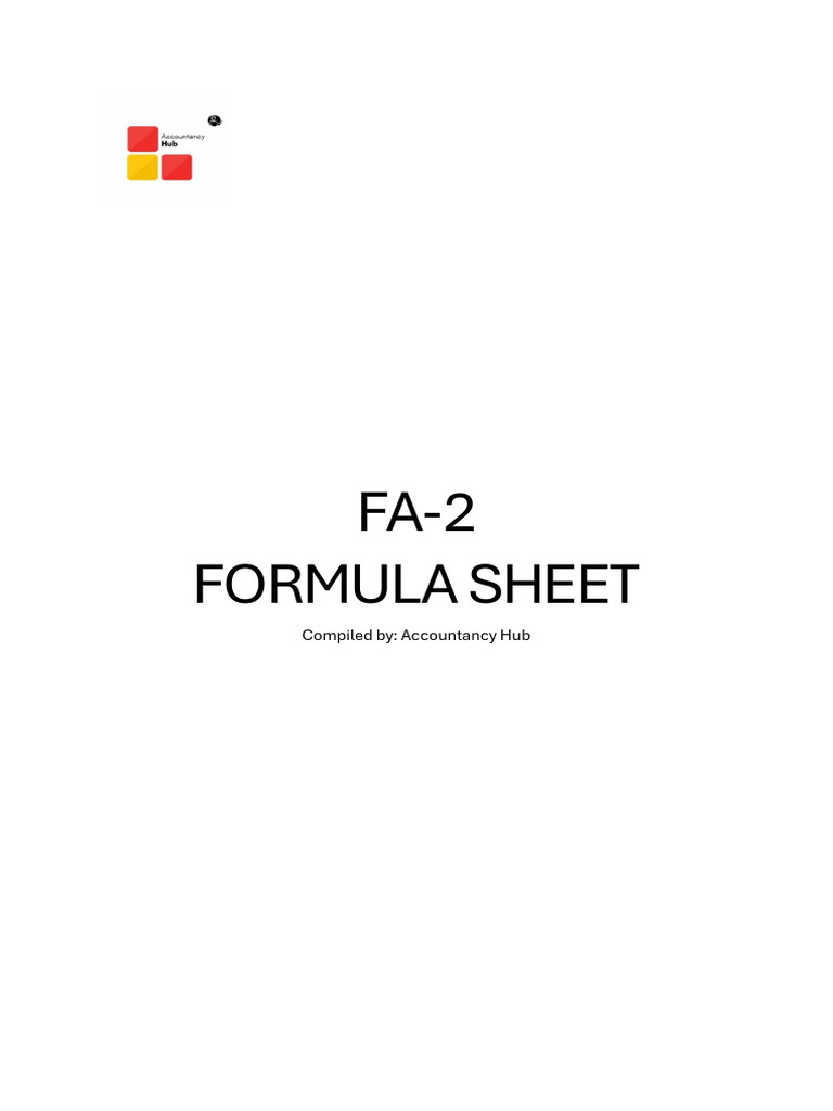 Fa2 Formula Sheet | PDF