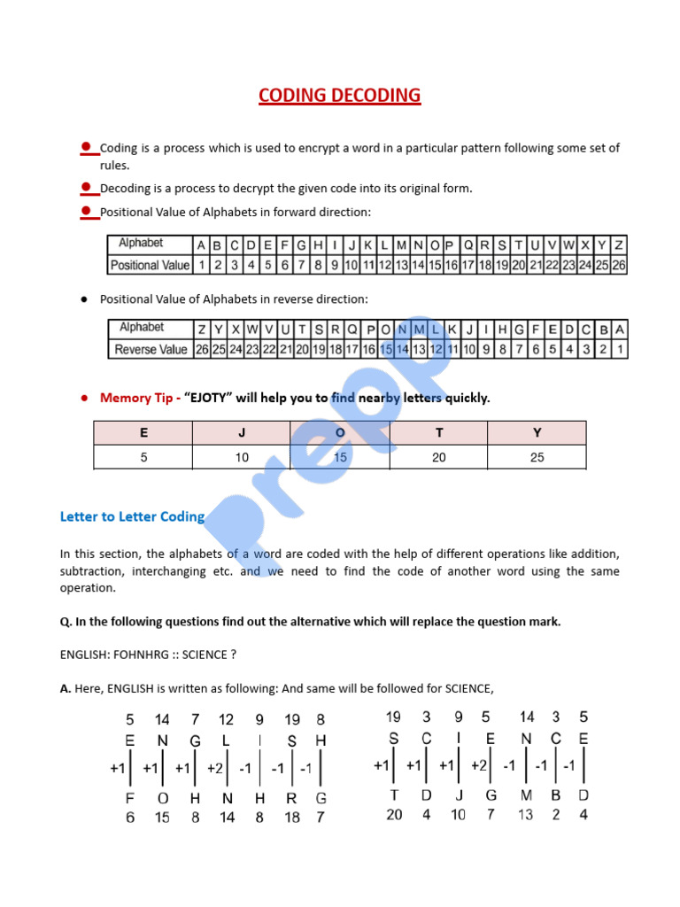 Coding Decoding | PDF