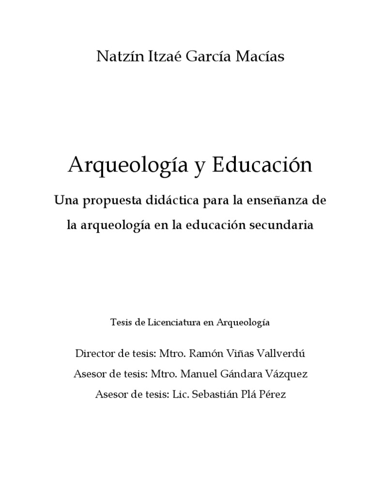 Arqueología y Educación - Una Propuesta Didáctica para La Enseñanza de ...