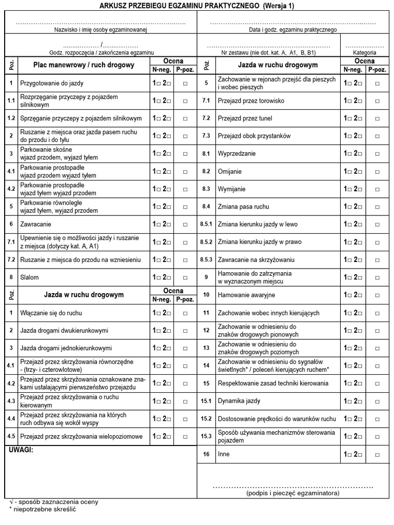 Arkusz Egzamin Kat Aa1bb1 | PDF