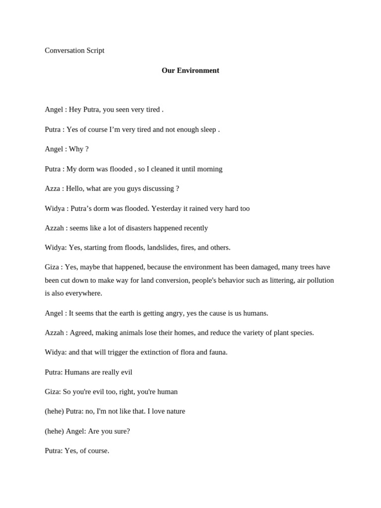 Conversation script(1) | PDF