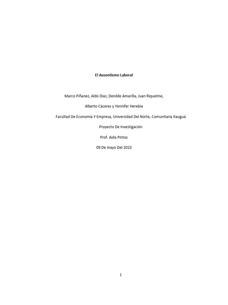 Ausentimo Laboral Final | PDF