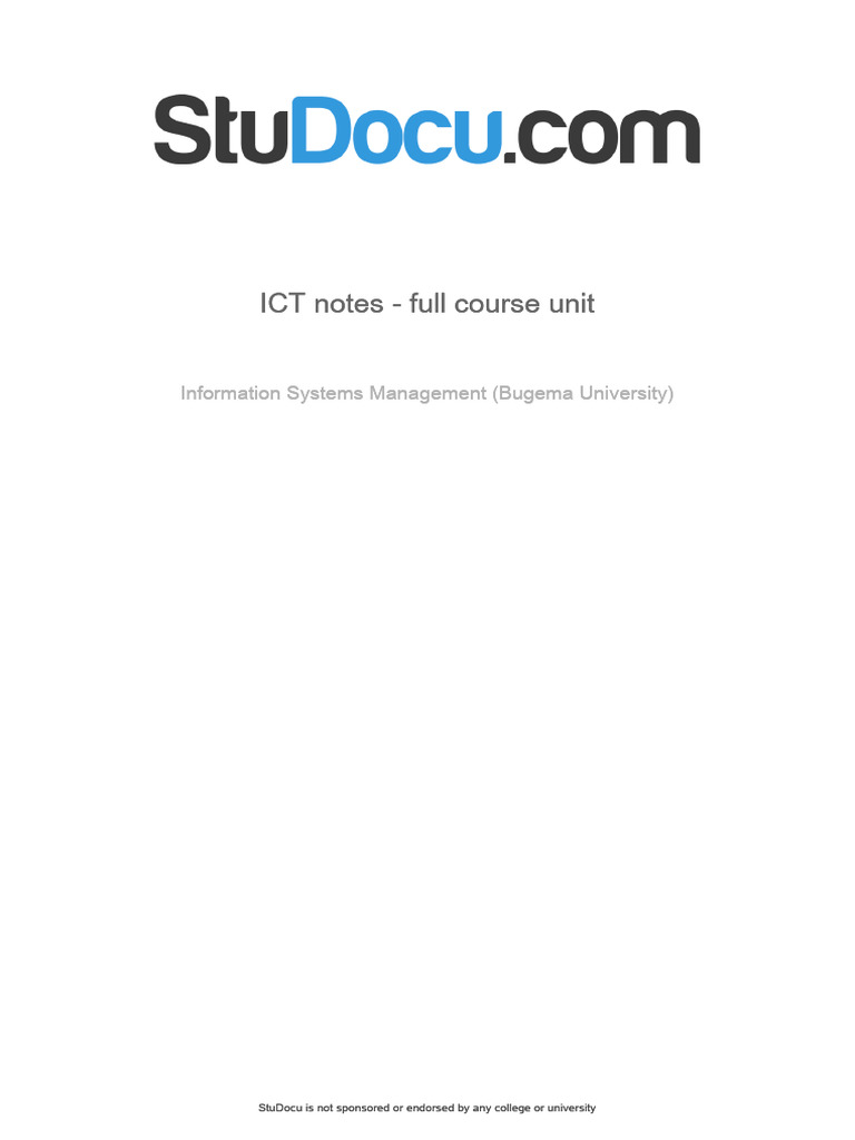 Ict Notes Full Course Unit | PDF