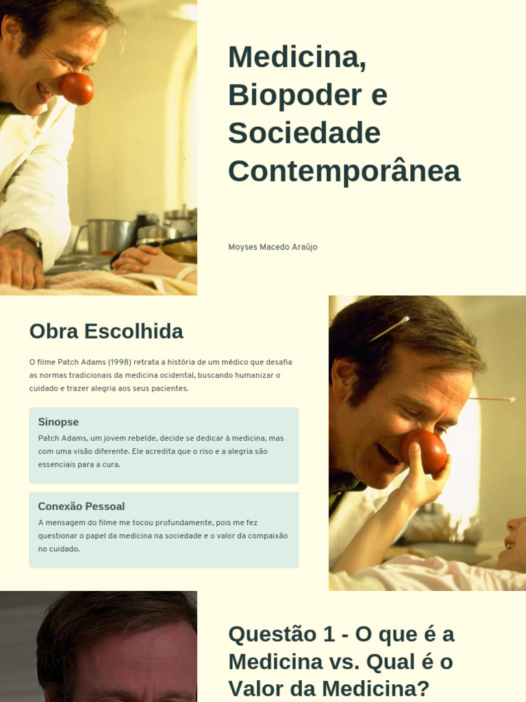 Medicina-Biopoder-e-Sociedade-Contemporanea (1).pptx | PDF