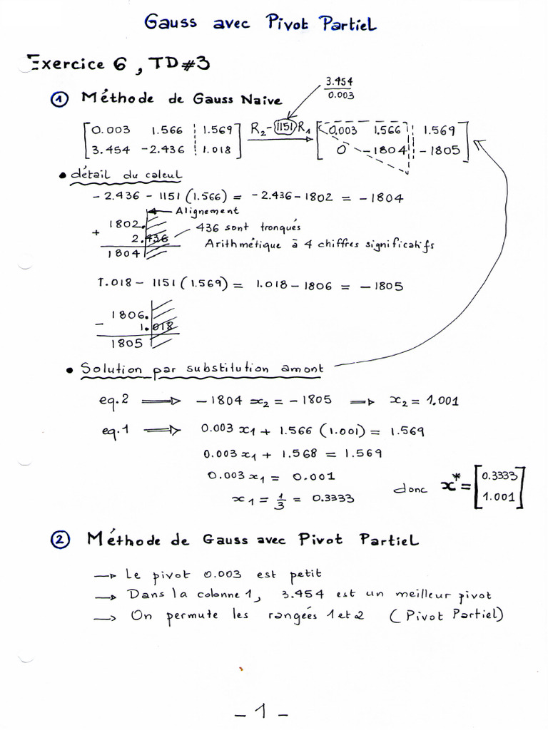 Gauss Elimination With Partial Pivoting | PDF