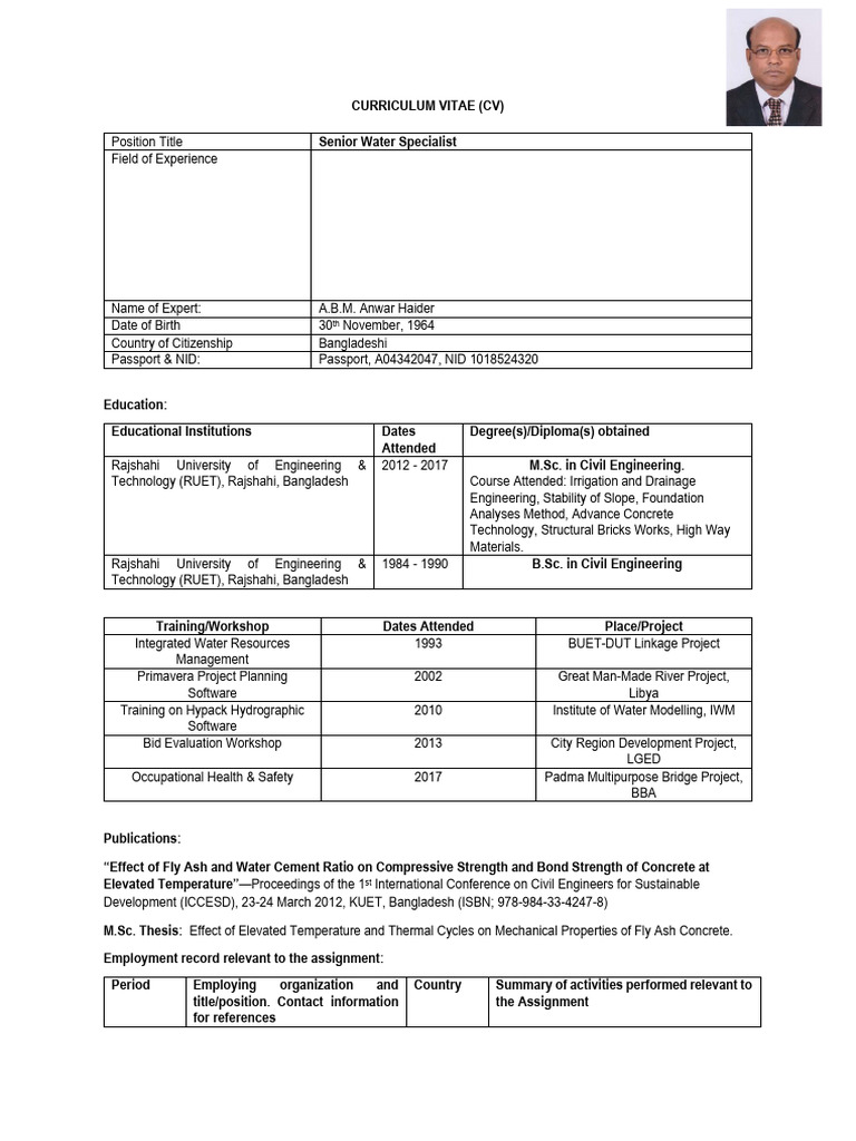 CV - Anwar Haider | PDF