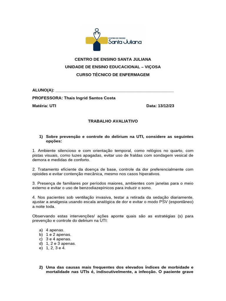 Trabalho Avaliativo | PDF