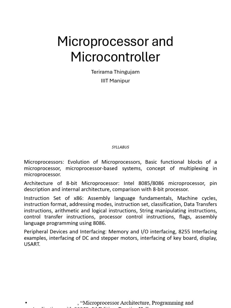 Microprocessor and Microcontroller II | PDF
