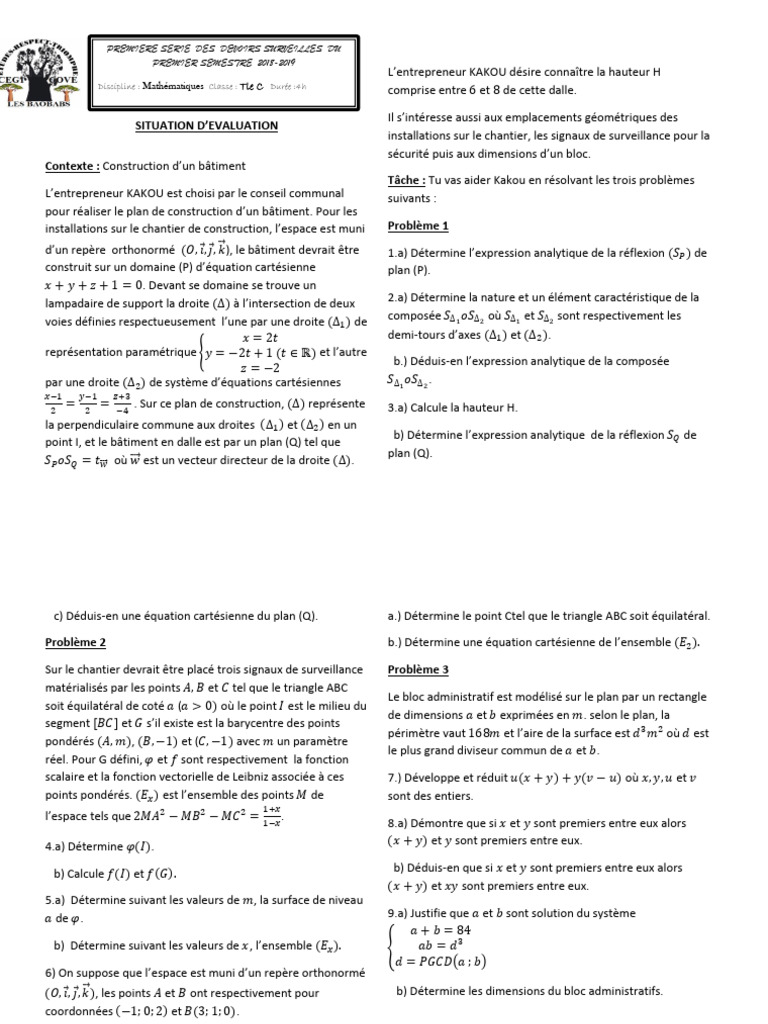 Maths CEG1 Covè | PDF