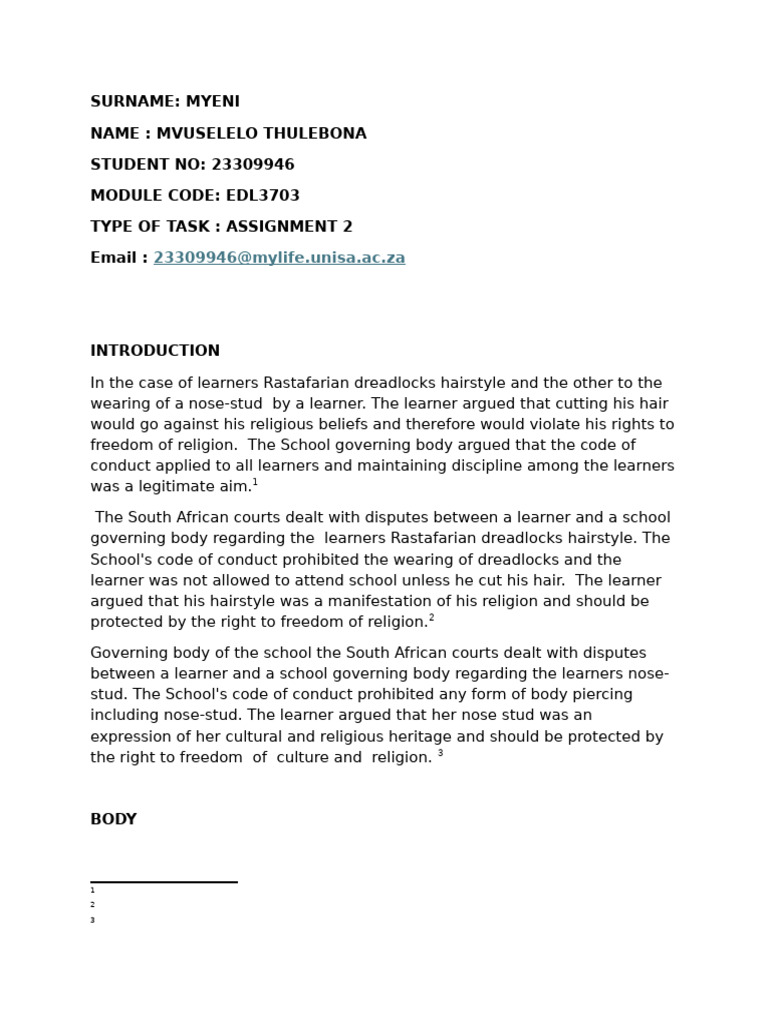 EDL3703 Assign 02 | PDF | Discrimination | Career & Growth