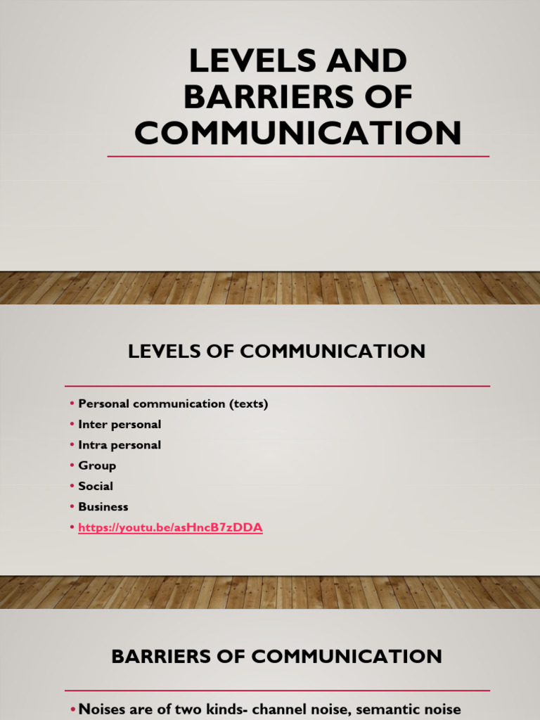 Levels and Barriers of Communication | PDF