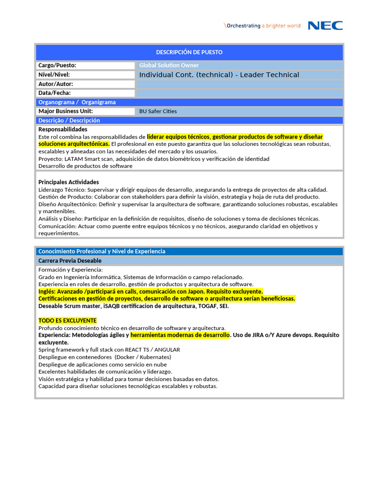 Global Solution Owner Perfil A Compartir | PDF