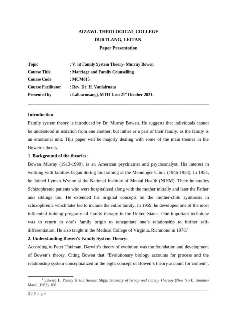 Family System Theory | PDF