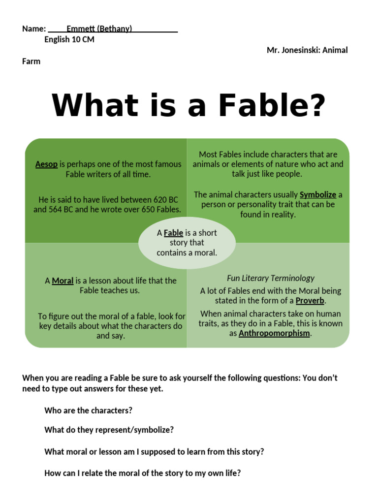 What Is A Fable AJ Updated-1 | PDF