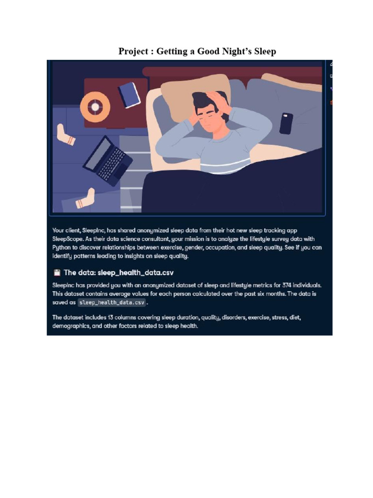 Project Getting A Good Nights Sleep Edited | PDF