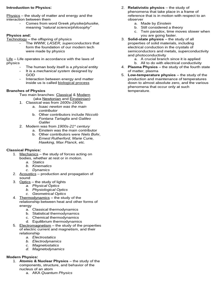 Introduction To Physics | PDF