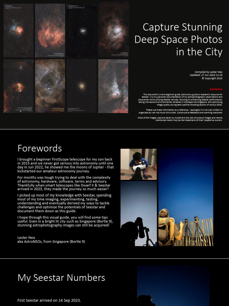How To Capture Stunning Deep Space Photos With Seestar in City (v1.8) | PDF