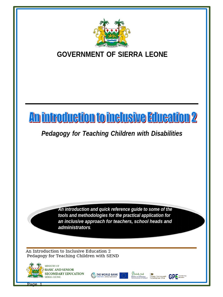 An Introduction To Inclusive Education 2 Pedagogy For Teaching Children ...