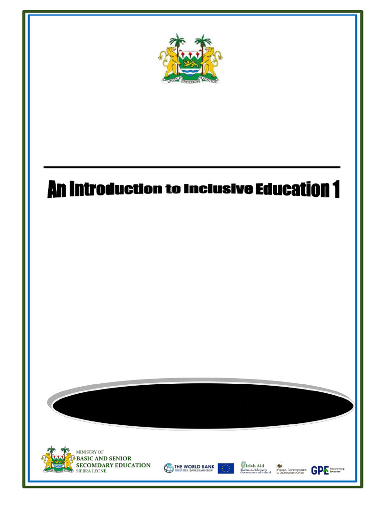 An Introduction To Inclusive Education 1 General Knowledge. WITH LOGO | PDF