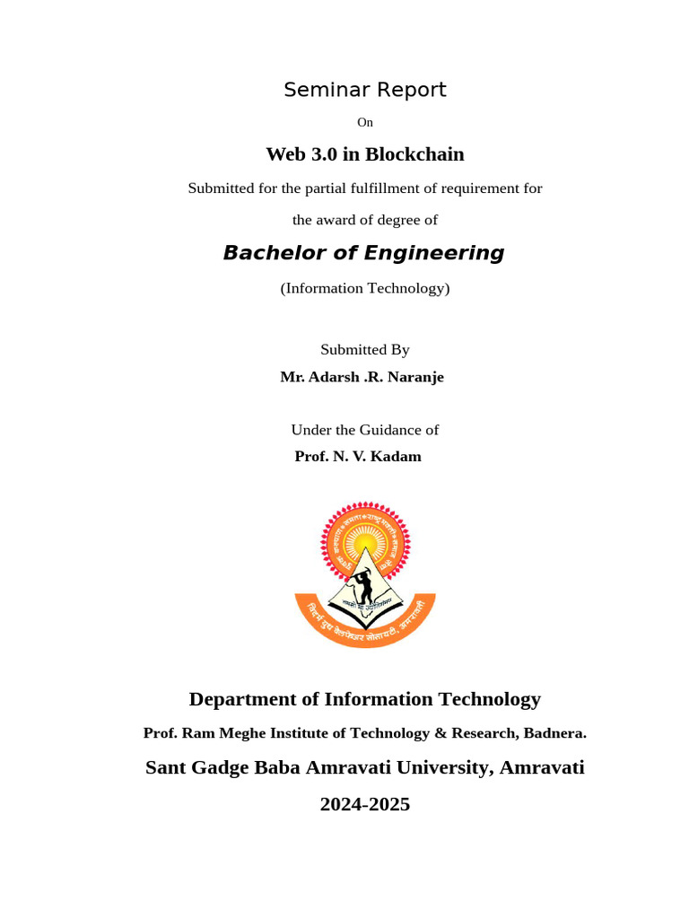 Seminar Report Template 2024-25 | PDF