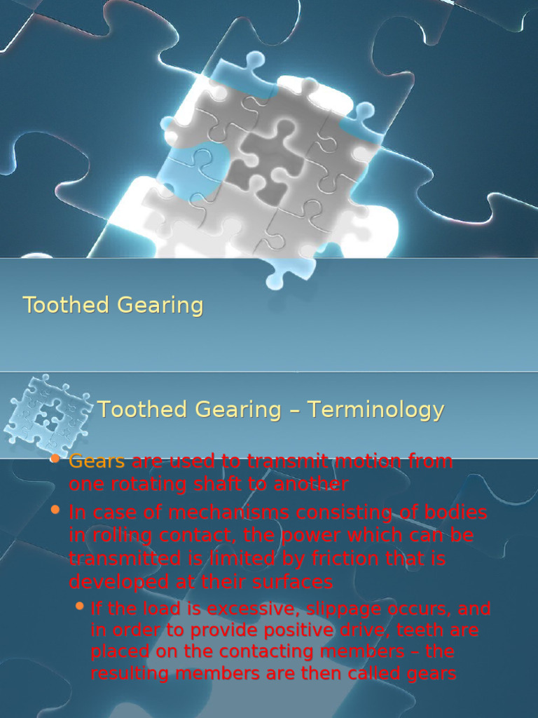 01 Toothed Gearing | PDF