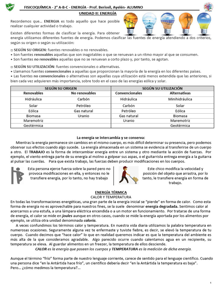 UNIDAD II Energ-A. | PDF