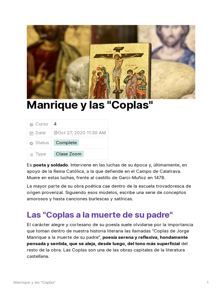 Manrique y Las Coplas | PDF