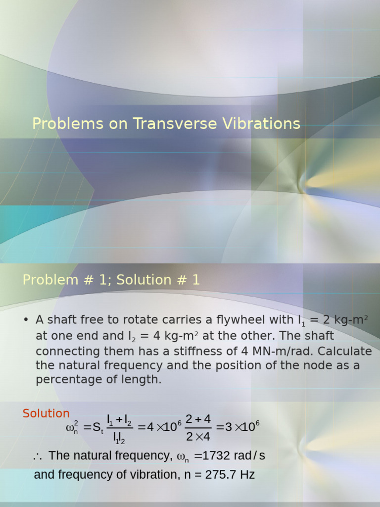 13a-Problems On Torsional Vibrations | PDF