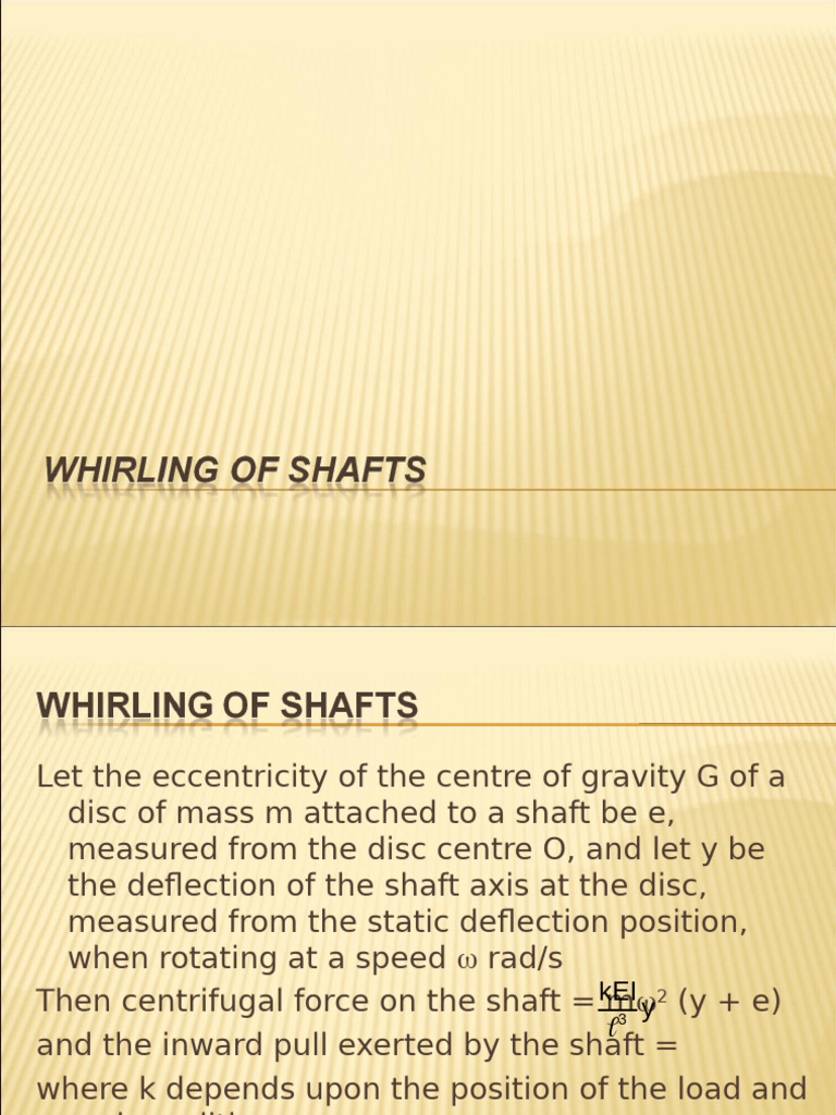 14-Whirling of Shafts | PDF