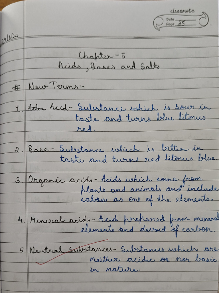 Chapter 5 Acids Base & Salts Class 7 | PDF