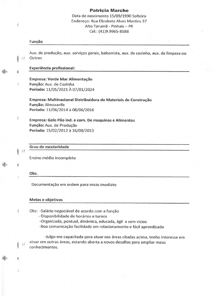 CV Patrícia Marche | PDF