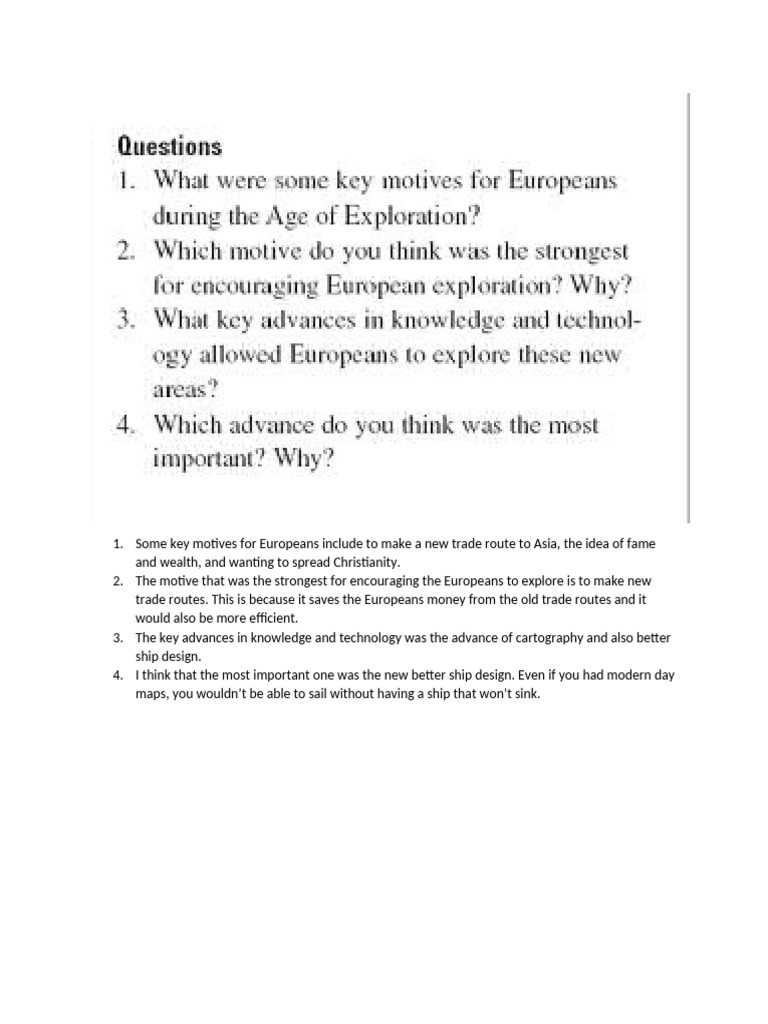 Age+of+Exploration+Review+Questions | PDF