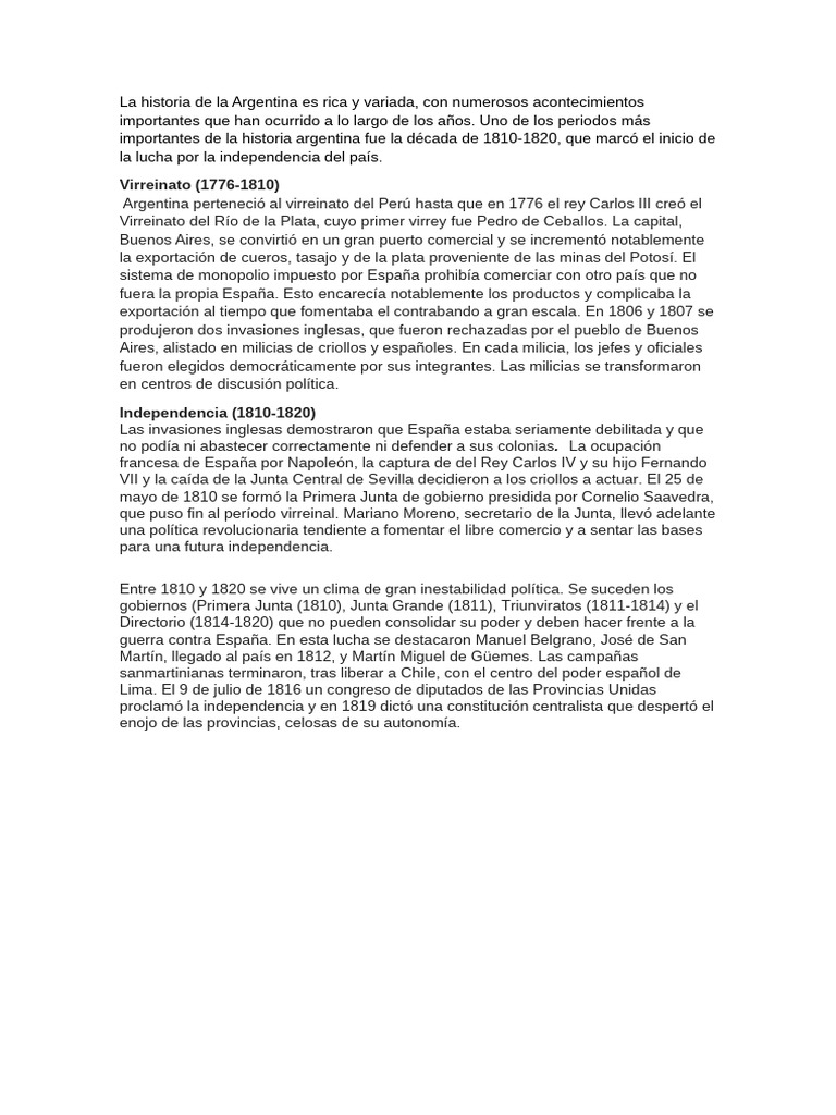 Historia de la Independencia Argentina | PDF | América del Sur | Argentina