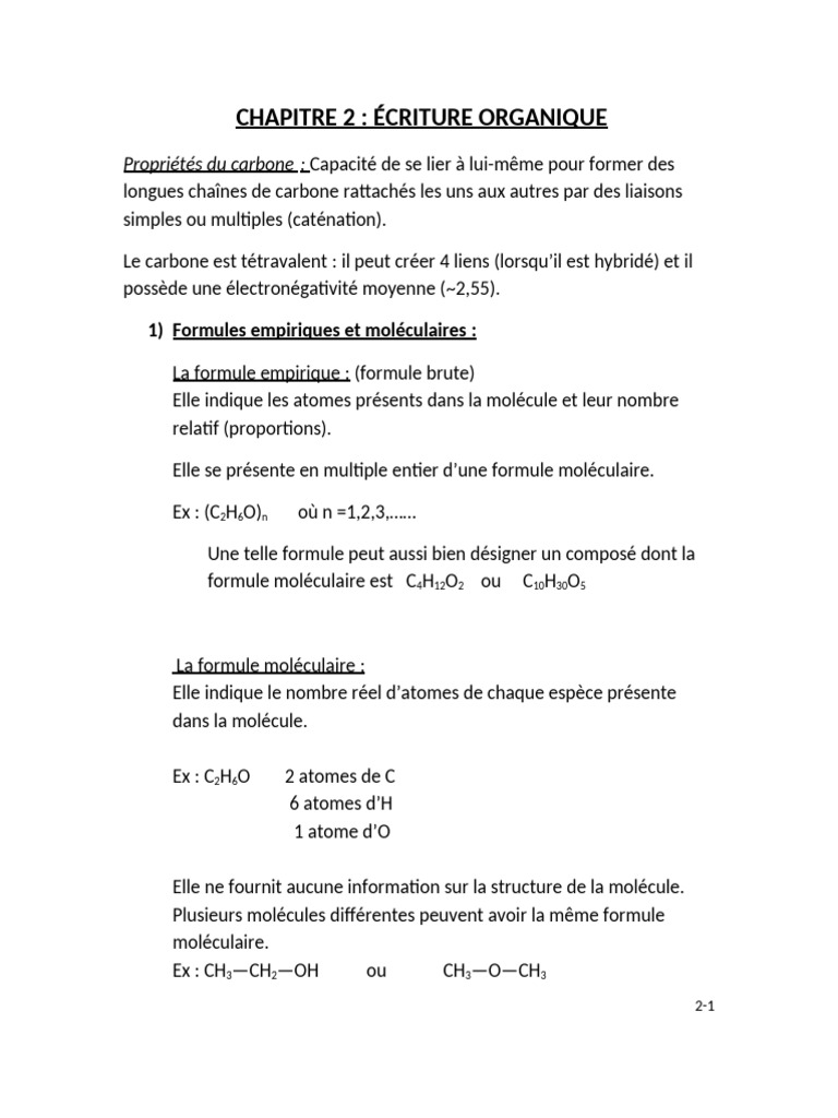 Ch.2 ECRITURE ORGANIQUE | PDF