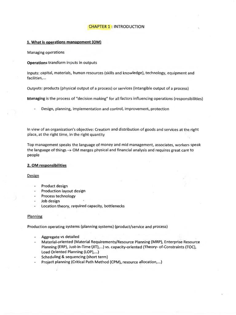 Operational Management | PDF