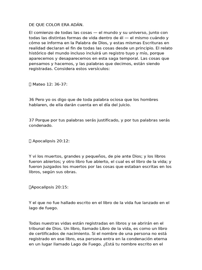 De que Color era Adam | PDF De que Color era Adam | PDF