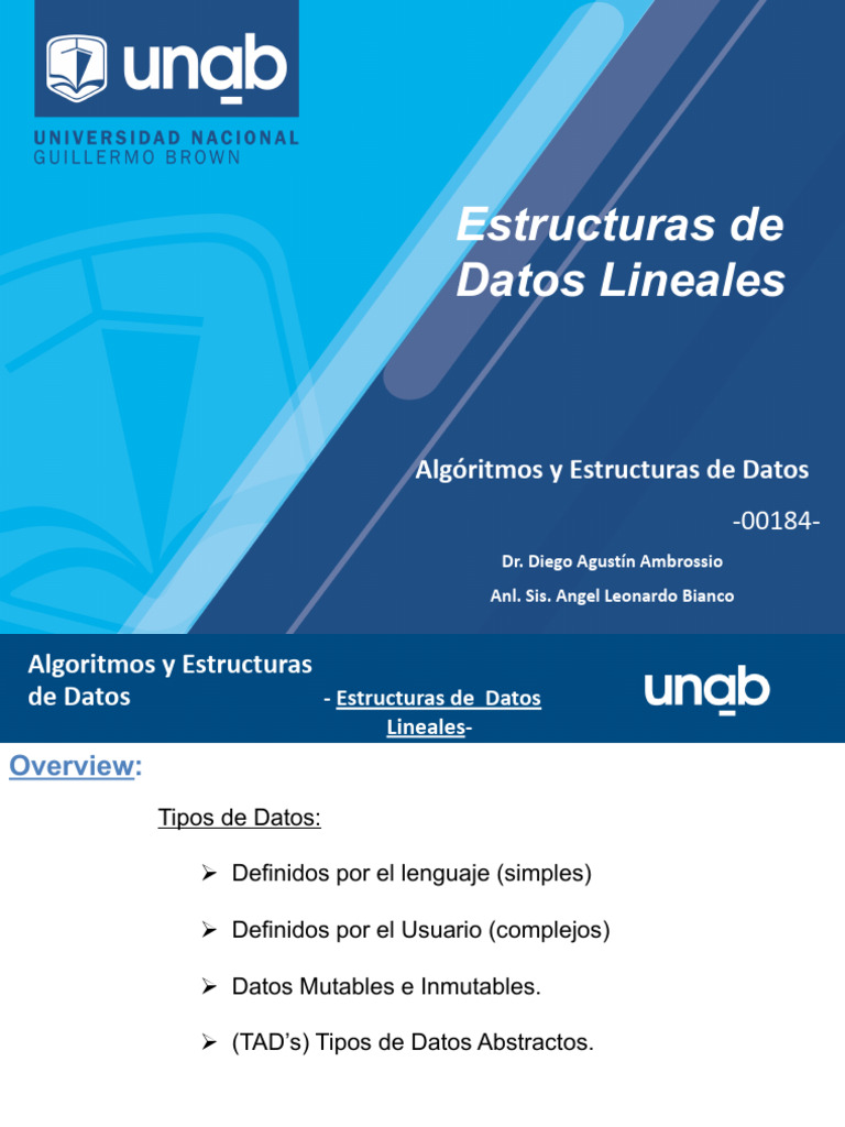 Clase05-Estructuras de Datos Lineales | PDF
