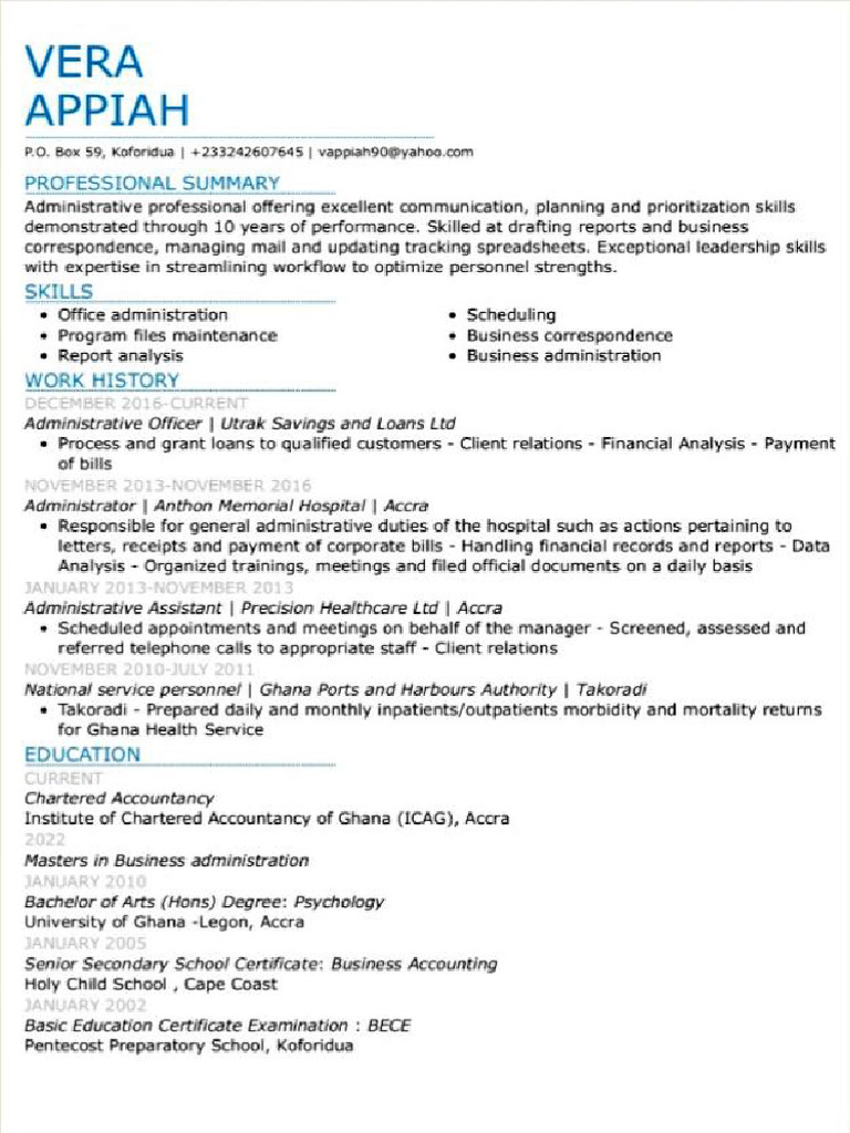 Vera Appiah's CV | PDF