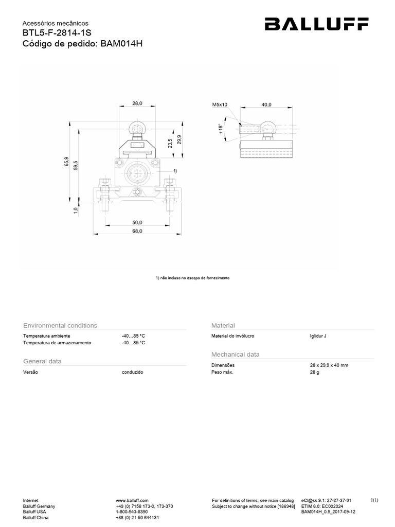 Balluff Posicionador Btl5 F 2814 1s | PDF